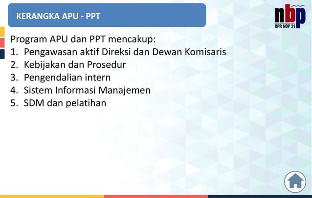 Sosialisasi APU - PPT BPR NBP 31 | PPTX