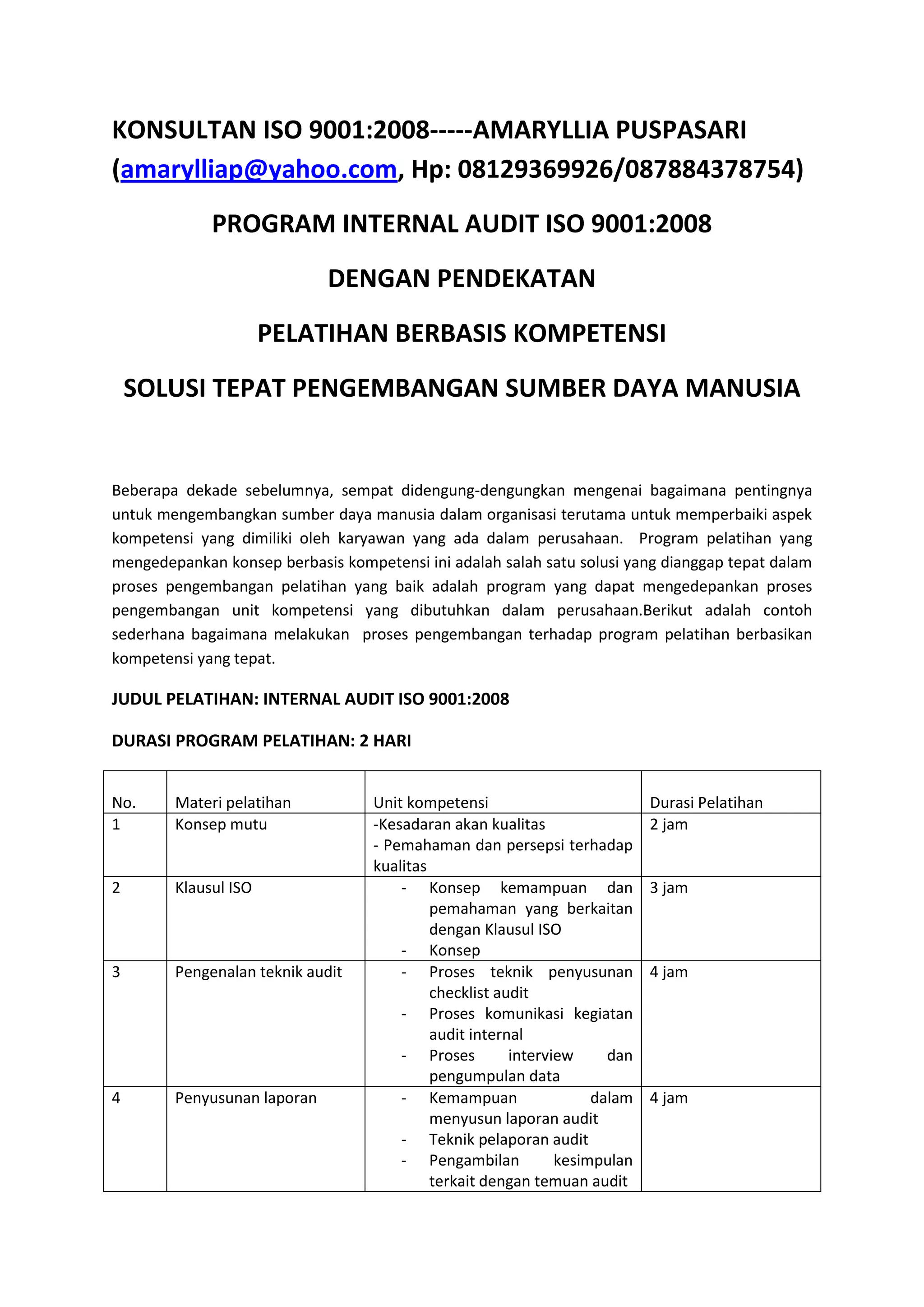 KONSULTAN ISO 9001/ISO 14001/OHSAS 18001/ ISO 22000 | DOCX