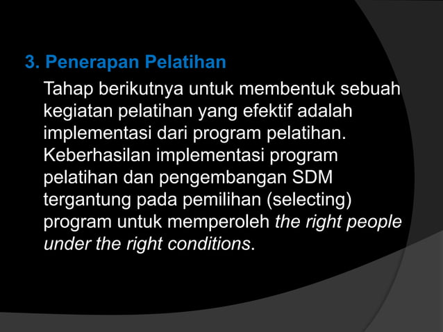 Pelatihan, dan pengembangan SDM | PPTX