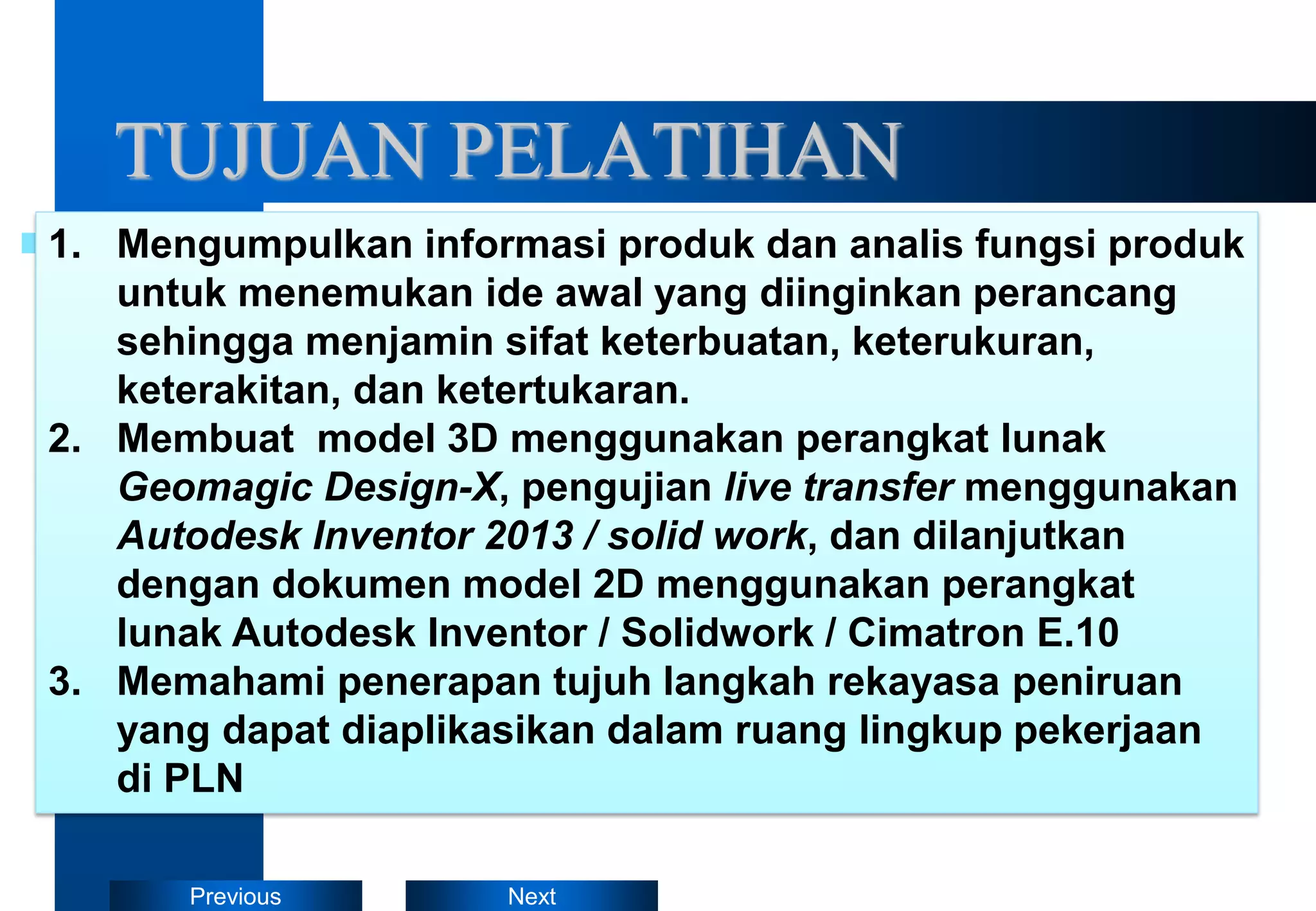 Pelatihan ftmd itb-pln reverse engineering-rekayasa peniruan | PDF