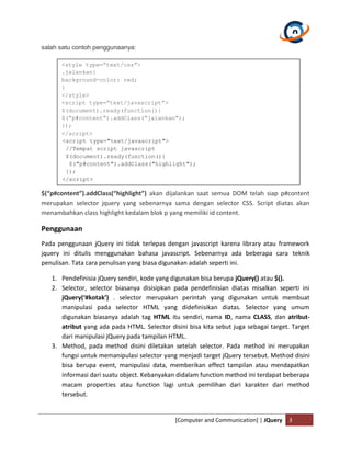 Pelatihan j query | PDF