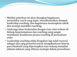 Pelatihan leadership coaching | PPTX