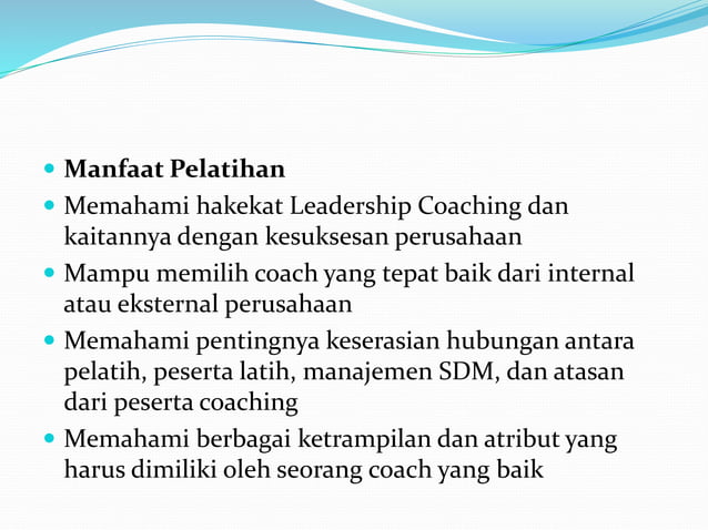 Pelatihan leadership coaching | PPTX