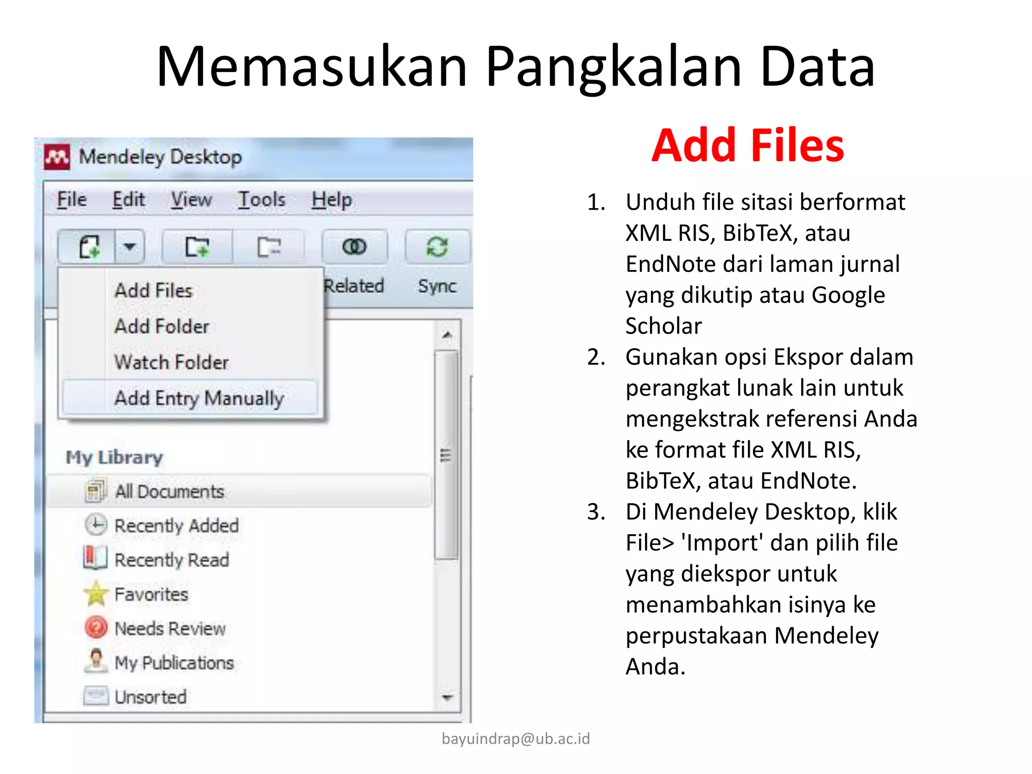 Menggunakan Mendeley | PPTX