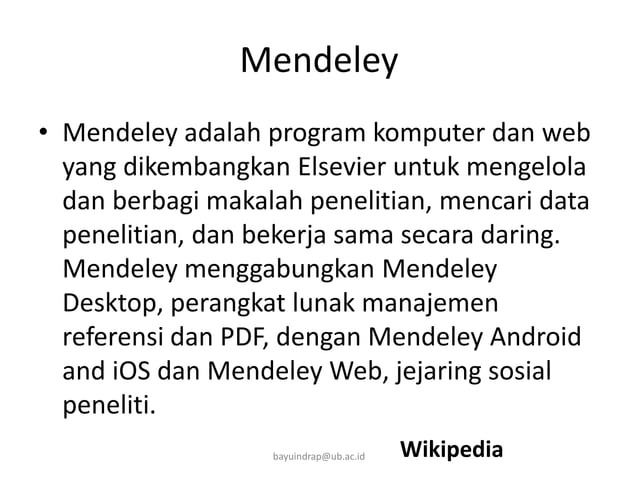 Menggunakan Mendeley | PPTX