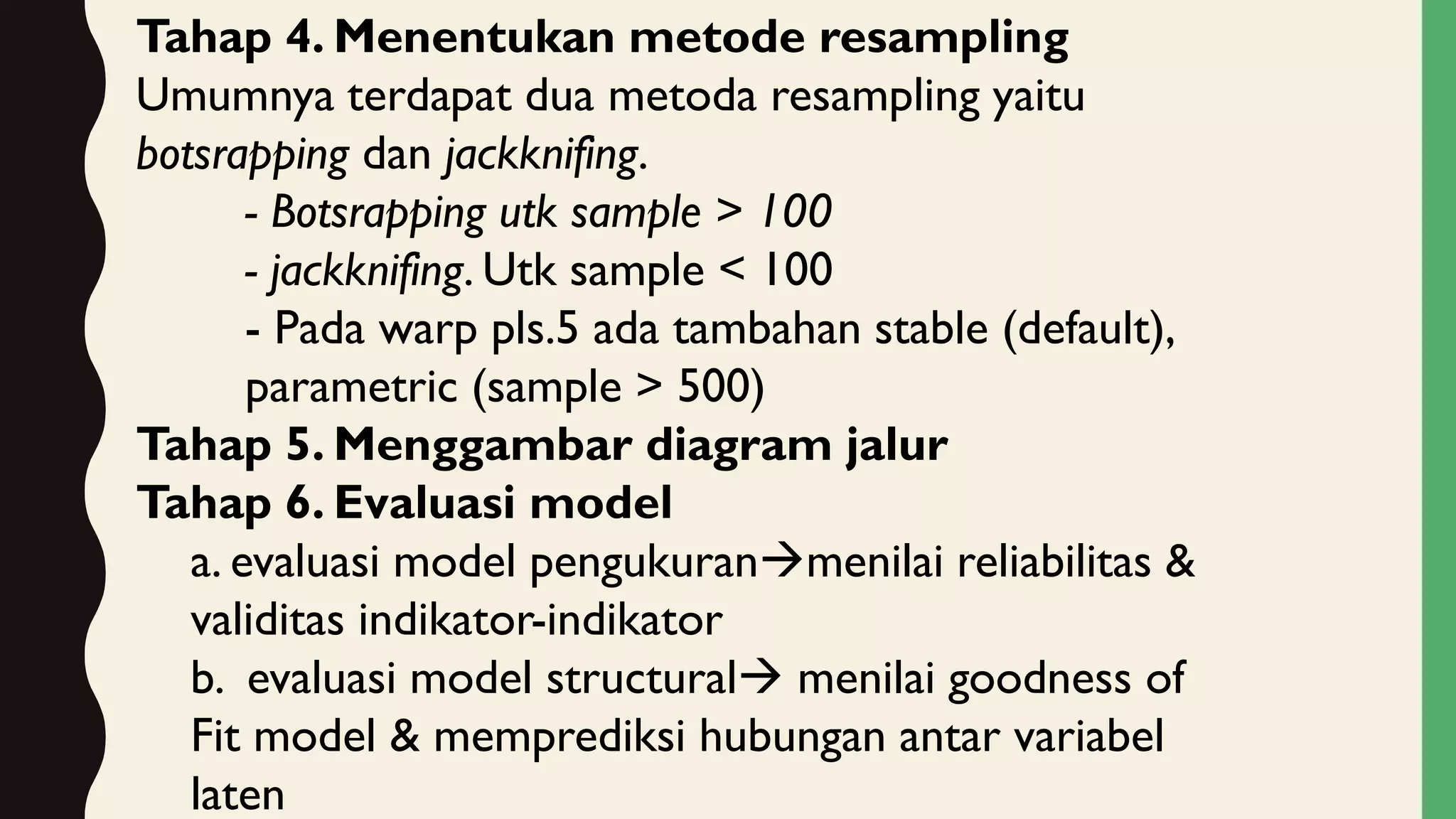 Pelatihan menggunakan analisis sem pls dengan warp pls 60 | PDF