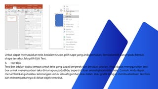 PELATIHAN MICROSOFT POWERPOINT PENGGUNAAN FITUR-FITUR UTAMA DALAM ...
