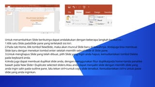 PELATIHAN MICROSOFT POWERPOINT PENGGUNAAN FITUR-FITUR UTAMA DALAM ...