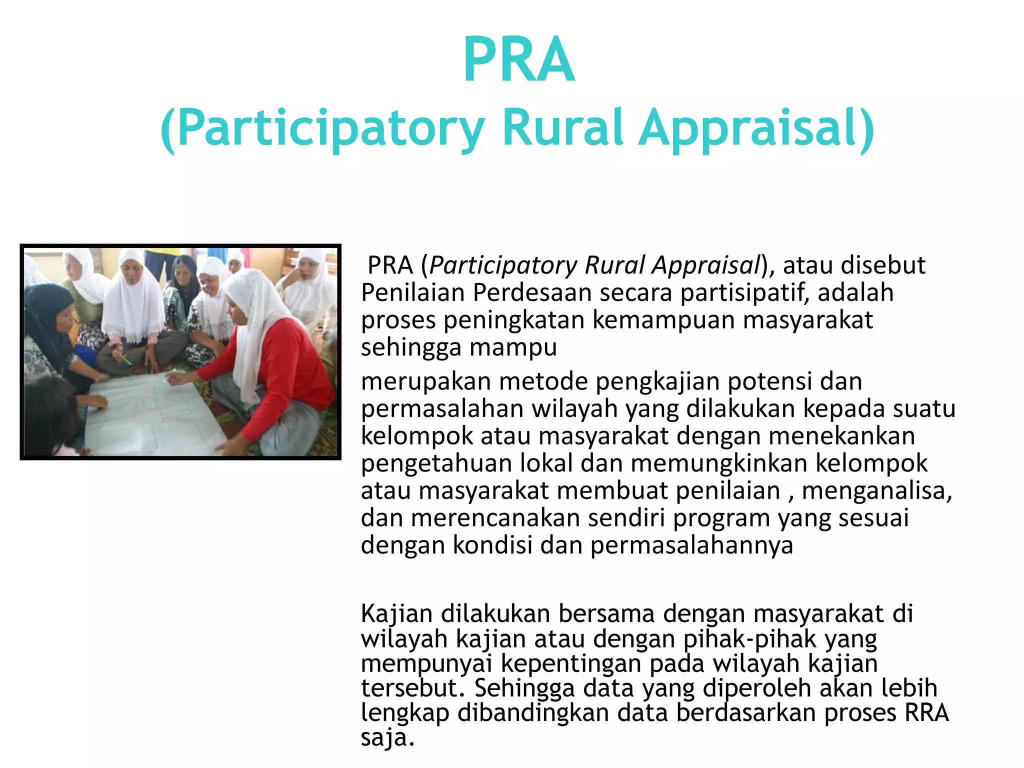 MENGENAL METODE DAN TEHNIK (RRA) & (PRA) SEBAGAI PENDEKATAN ...