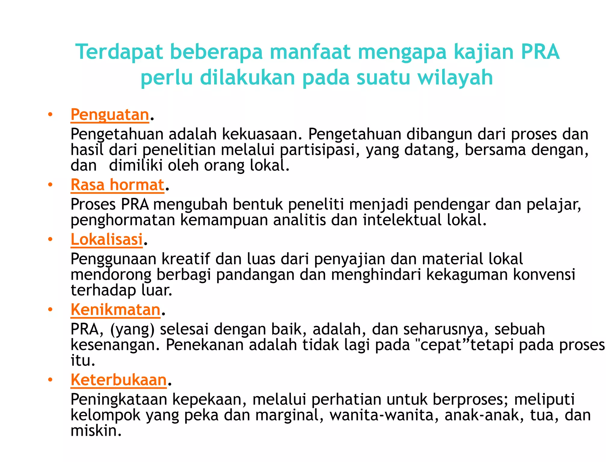 MENGENAL METODE DAN TEHNIK (RRA) & (PRA) SEBAGAI PENDEKATAN ...