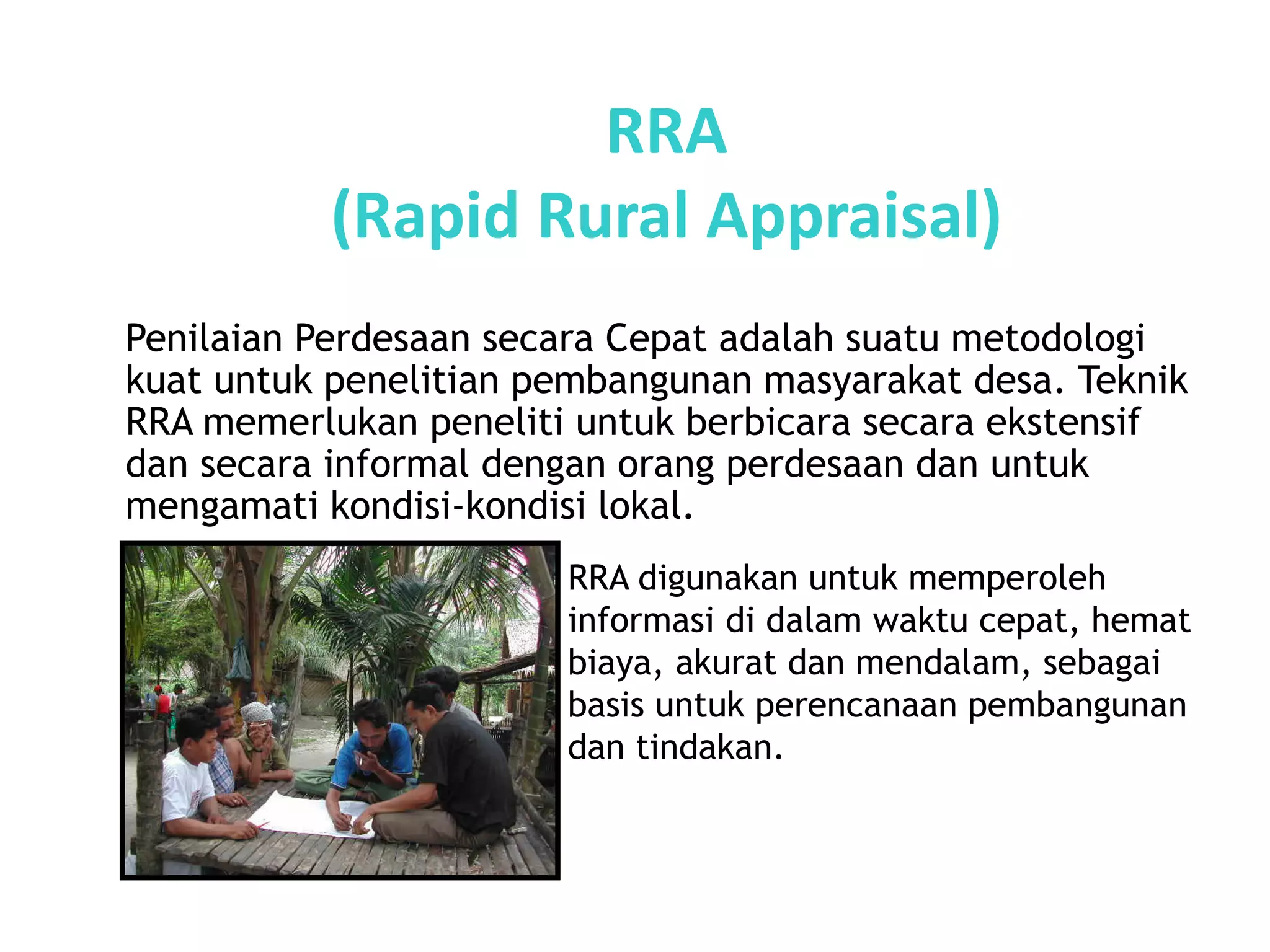 MENGENAL METODE DAN TEHNIK (RRA) & (PRA) SEBAGAI PENDEKATAN ...