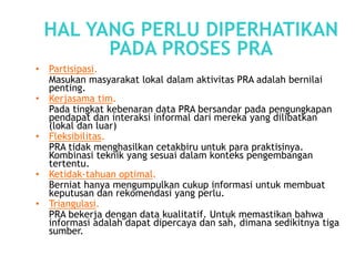 MENGENAL METODE DAN TEHNIK (RRA) & (PRA) SEBAGAI PENDEKATAN ...