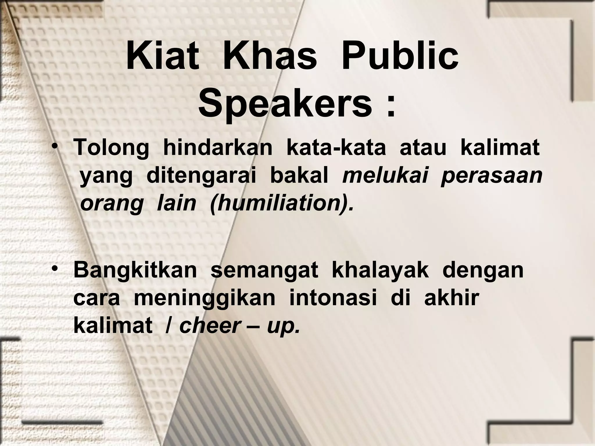 Pelatihan public speaking | PPT