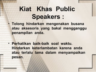 Pelatihan public speaking | PPT