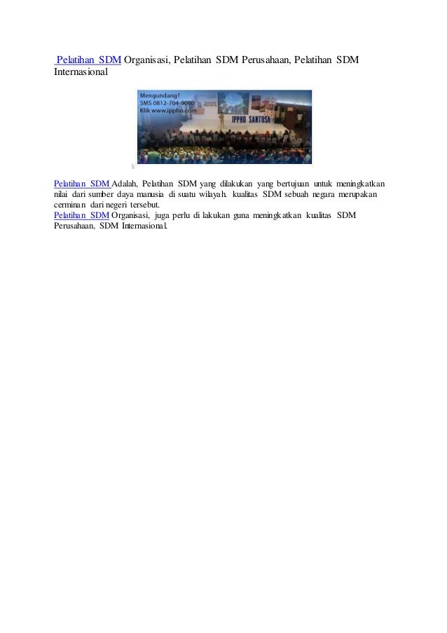 Pelatihan sdm organisasi, pelatihan sdm perusahaan, pelatihan sdm internasional