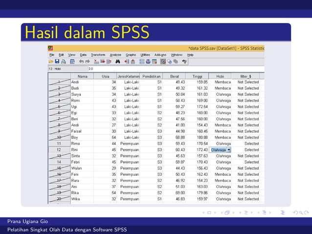 Pelatihan singkat olah data dengan software spss | PPT