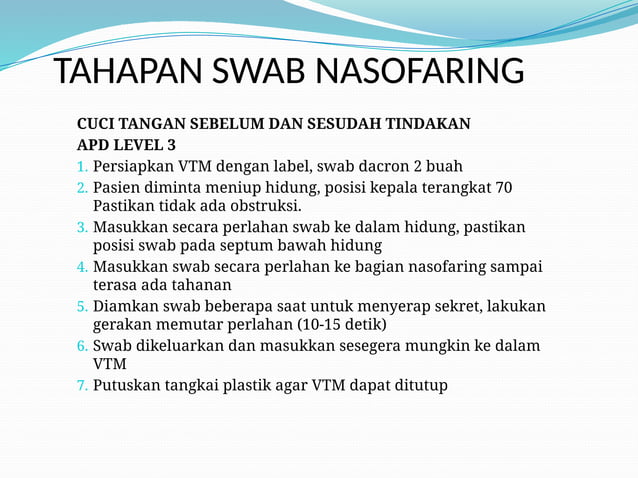 Pelatihan swab nasofaring dan orofaring yang benar | PPT