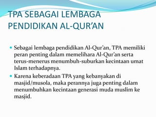 Pelatihan ustaz tpa | PPTX