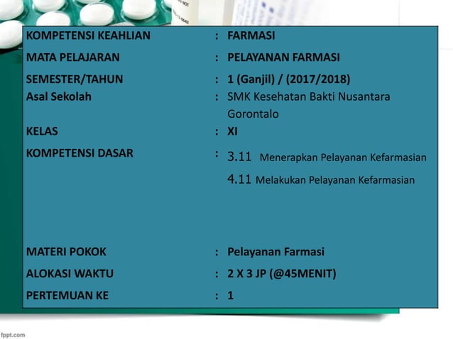 Pelayanan Farmasi di rumah sakit puskesmas apotik | PPTX