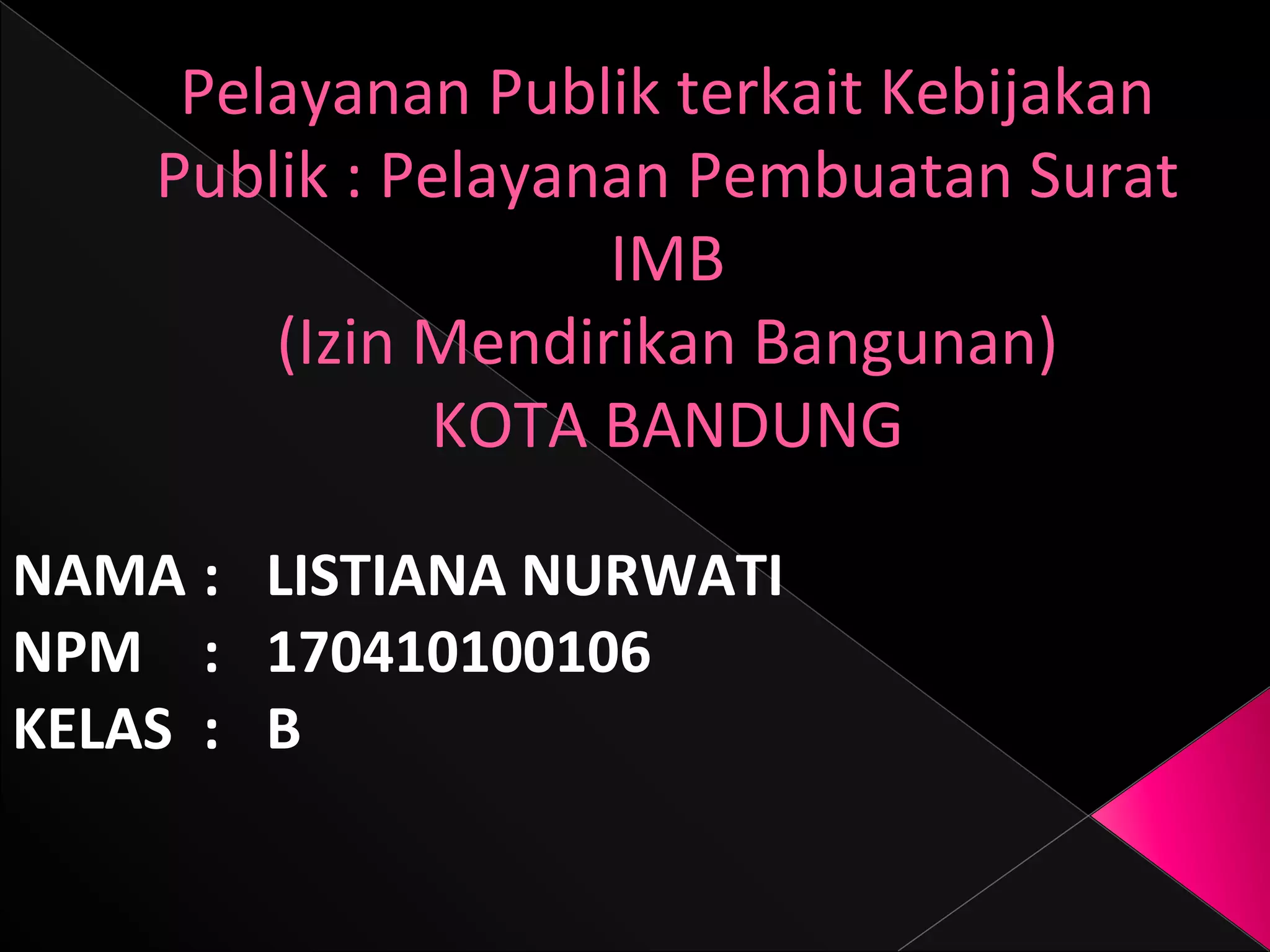 Pelayanan imb kota bandung | PPT
