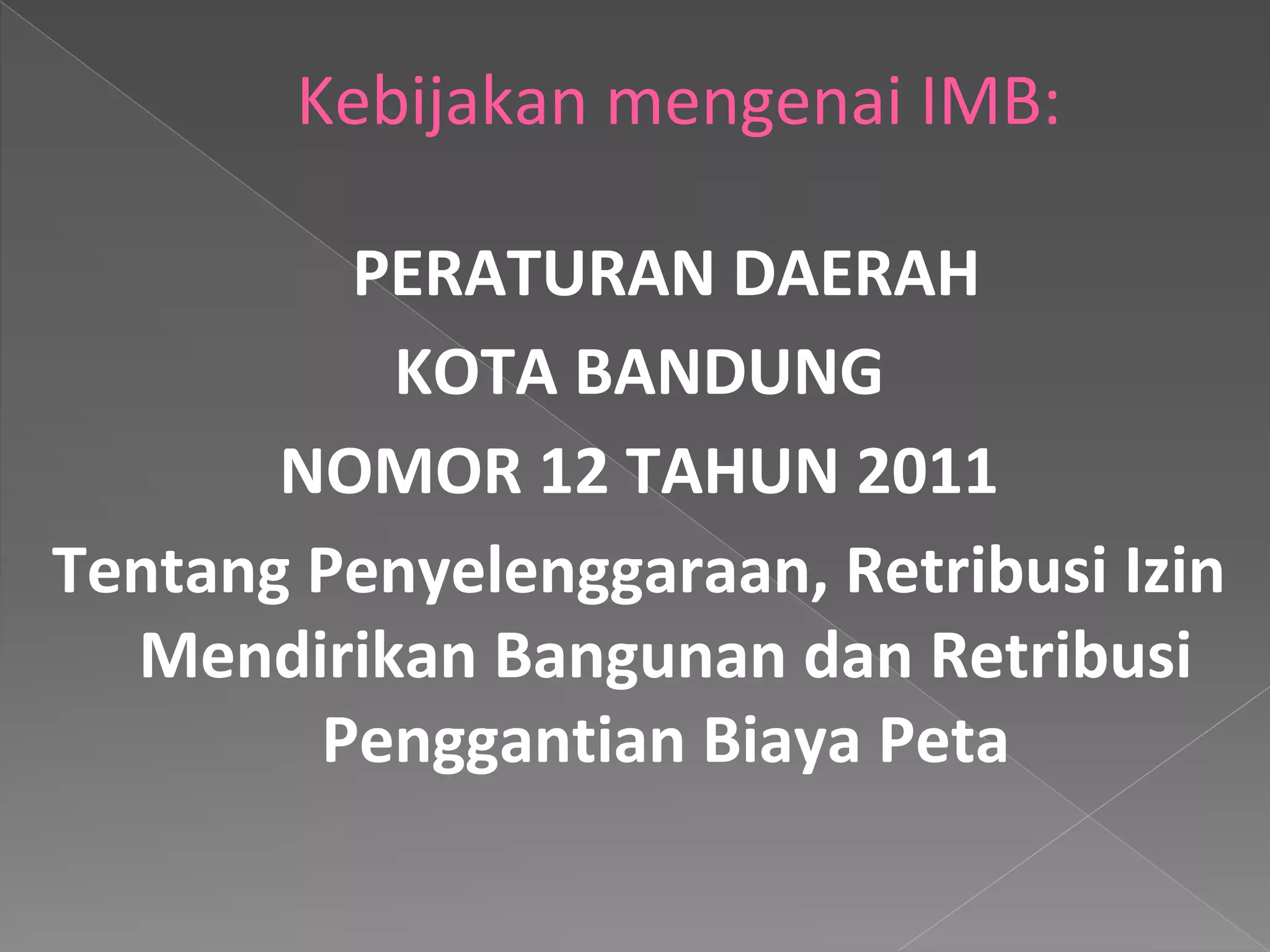 Pelayanan imb kota bandung | PPT