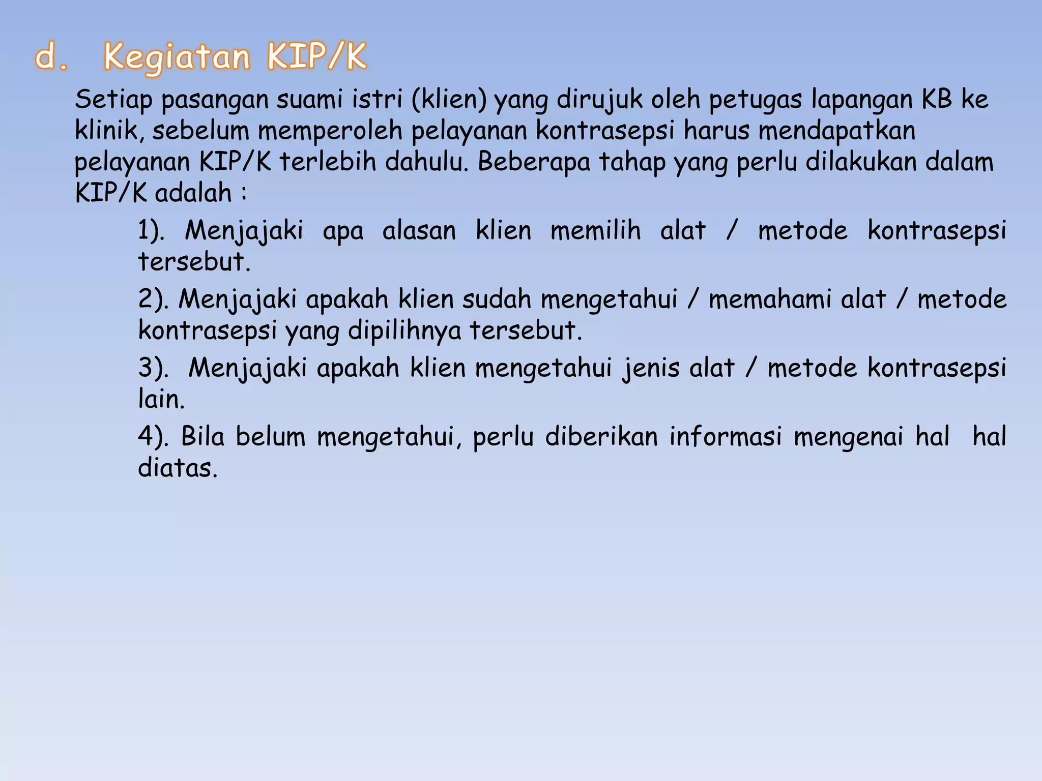 Pelayanan Kontrasepsi dan KB di Masyarakat Poltekkes Surakarta | PPTX