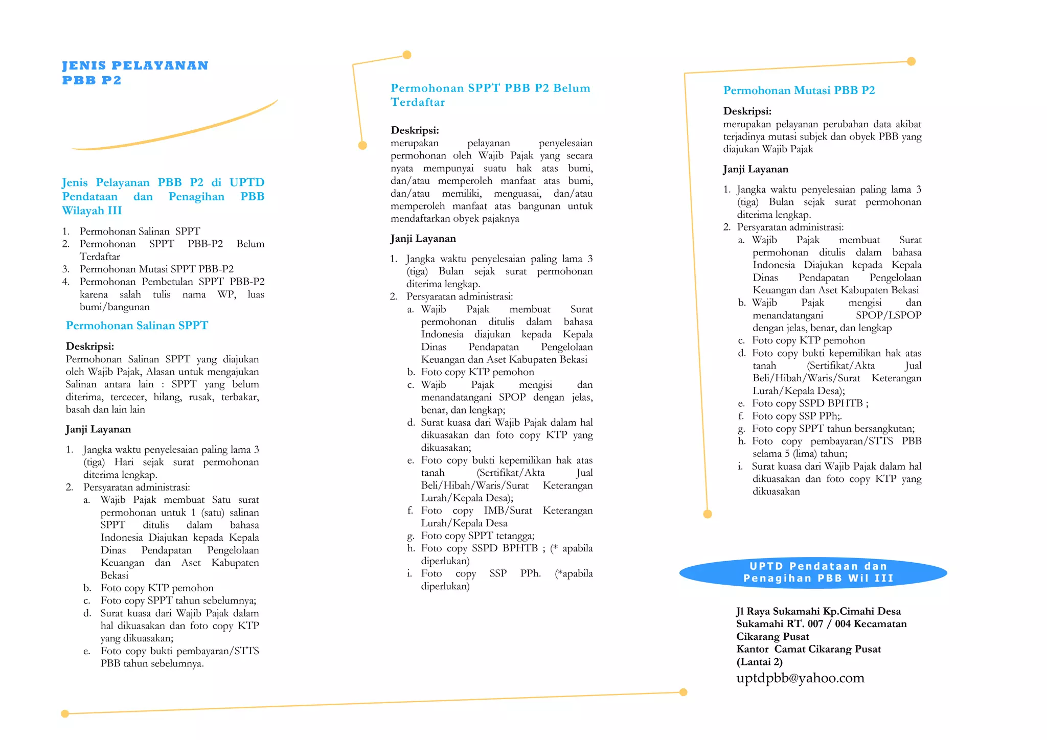 Pelayanan PBB P2 di UPTD PENDATAAN DAN PENAGIHAN PBB WIL III | PDF