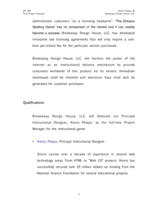 Sample Project Proposal Design Document | PDF