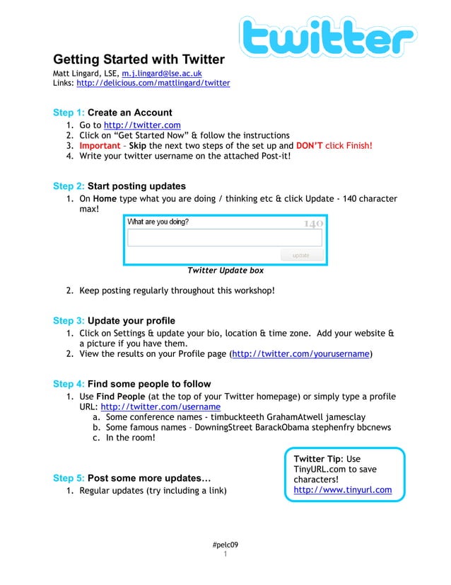 Twitter Exercises Handout | PDF
