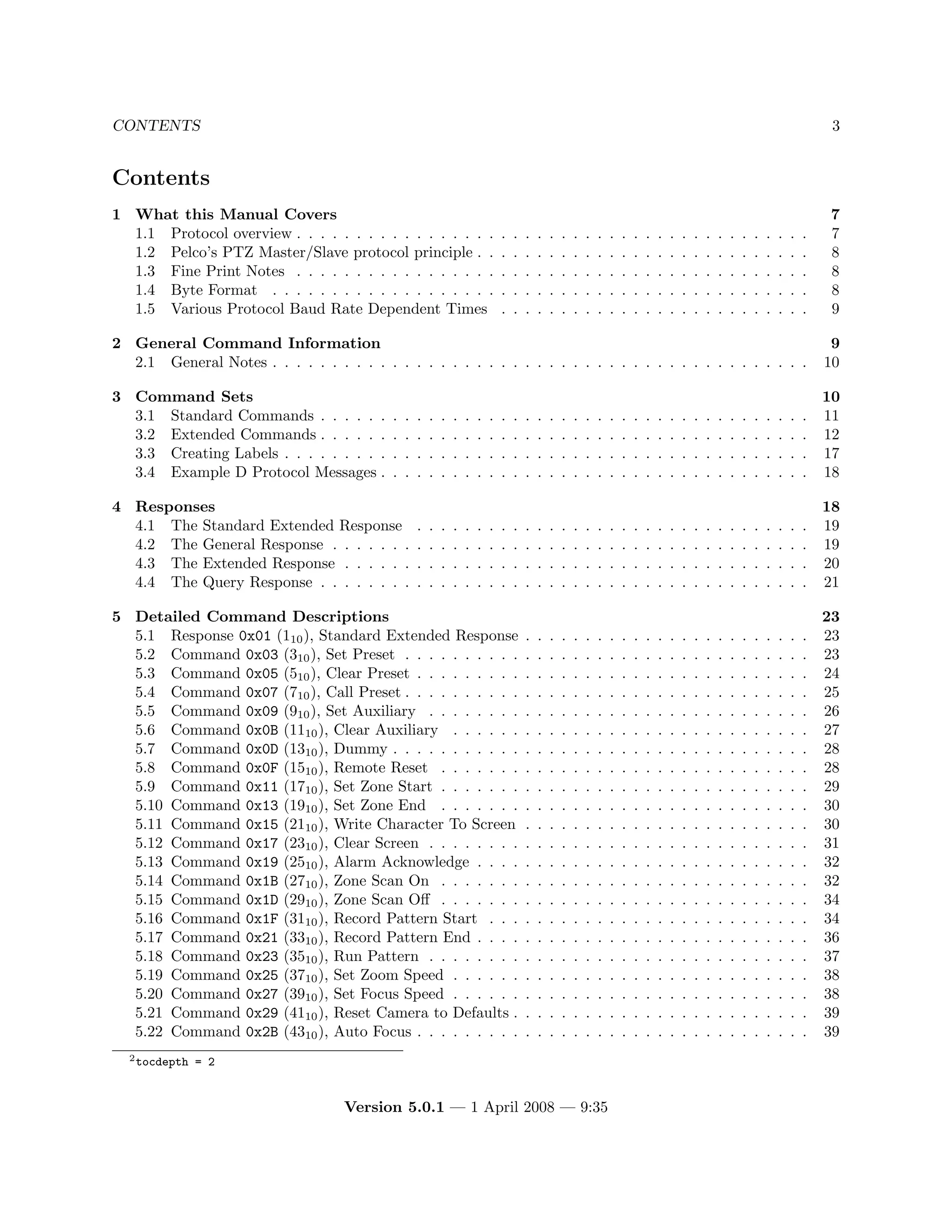 Pelco ptz-protocols-d-protocol-revision-5.0.1 | PDF