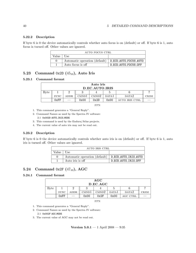 Pelco ptz-protocols-d-protocol-revision-5.0.1 | PDF