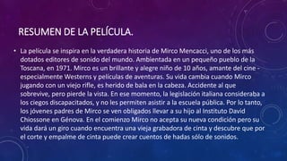 Analisis social y educativo de la Película Rojo como el cielo | PPTX