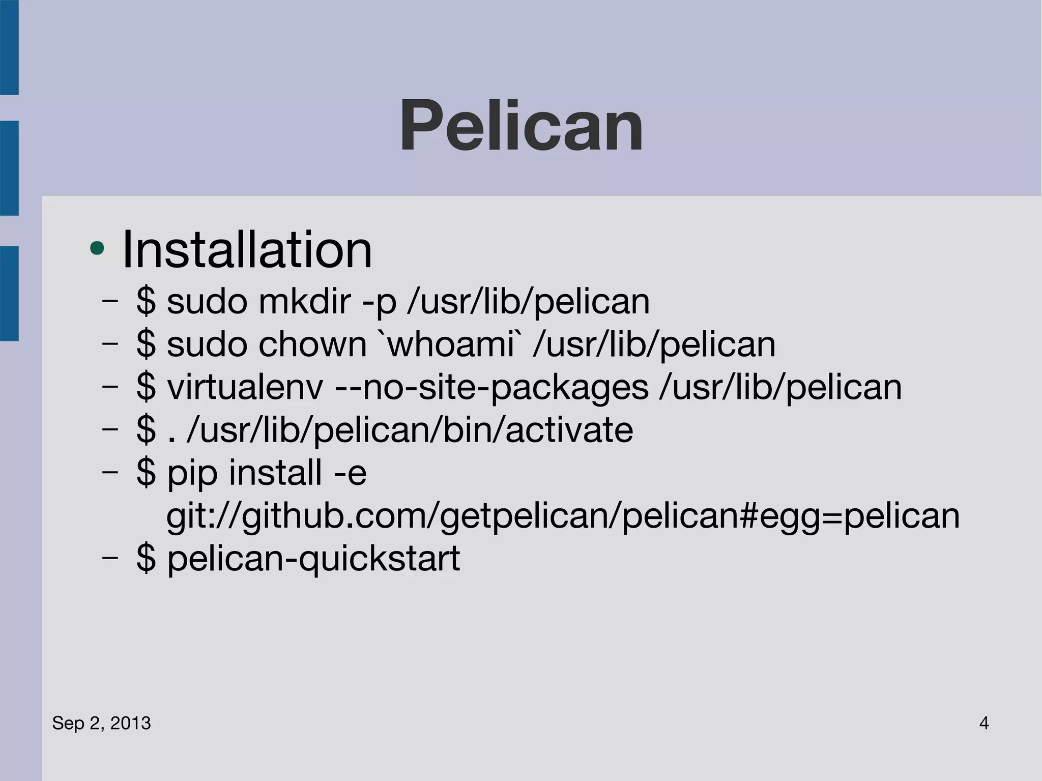 Introduction to Pelican | ODP
