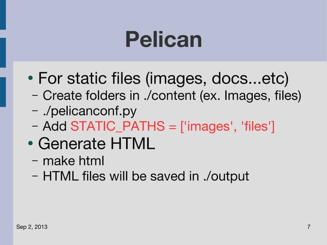 Introduction to Pelican | PPT