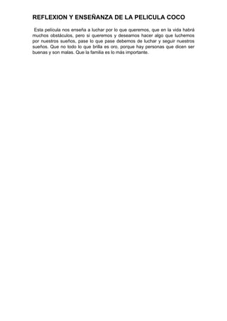 RESUMEN DE LA PELÍCULA COCO | DOC