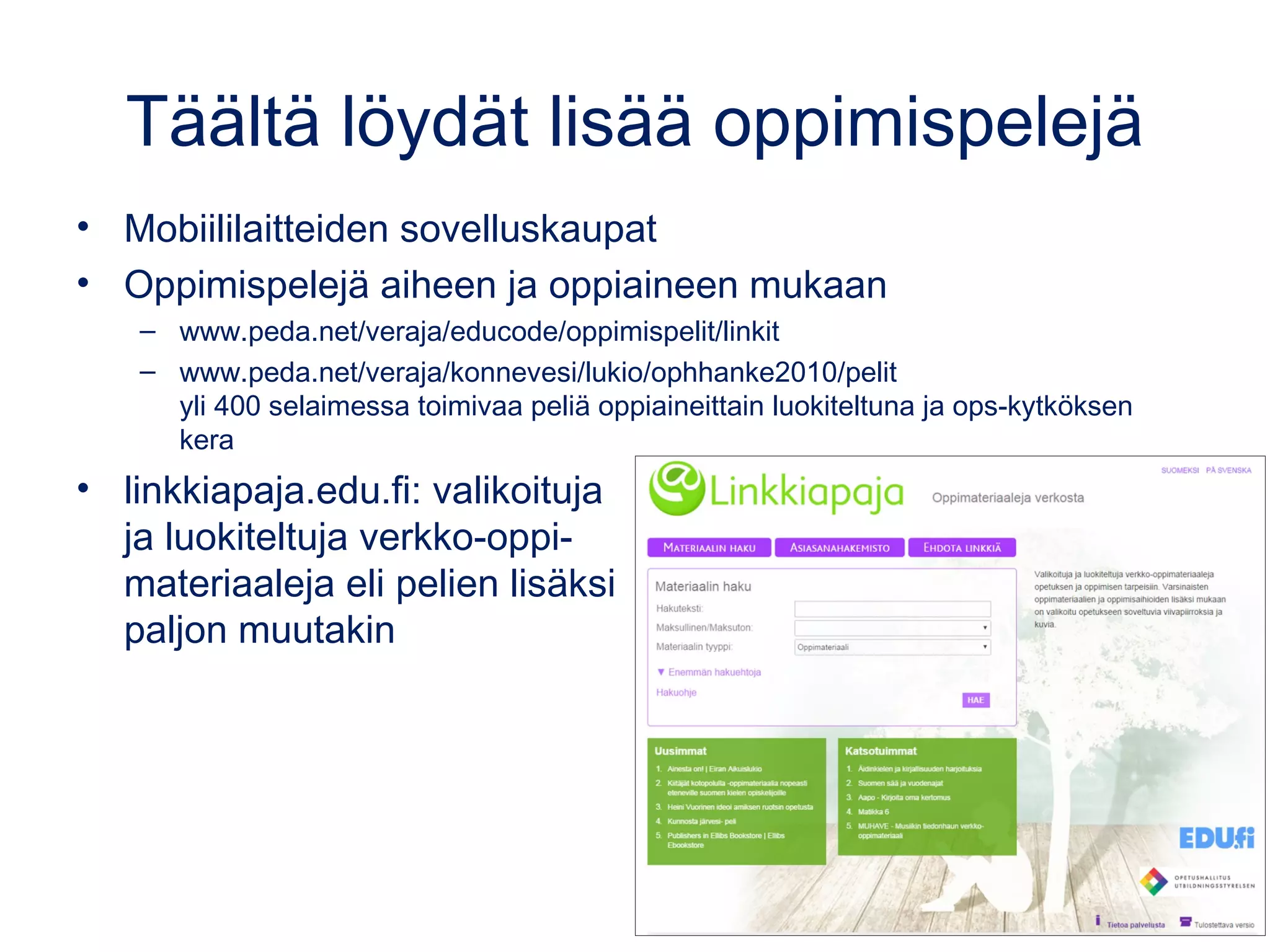 Pelillisyys ja oppimispelit | PPT