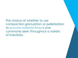Agglomeration: Pelletizing or Compaction? | PPT