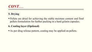 PELLETS - BASIC AND COMPOSITION UNIT DOSAGE FORM [Industrial Pharmacy-I ...