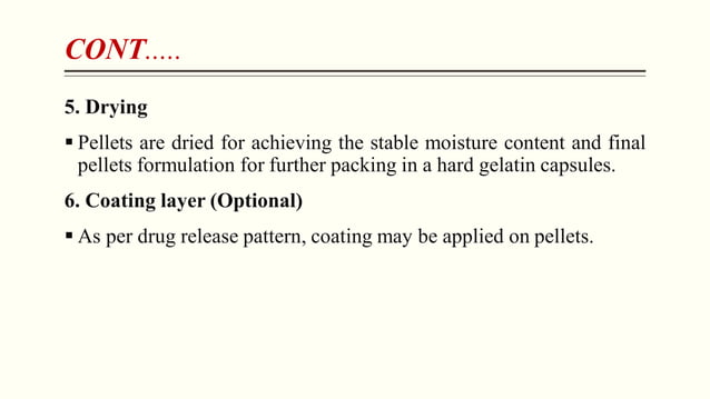 PELLETS - BASIC AND COMPOSITION UNIT DOSAGE FORM [Industrial Pharmacy-I ...