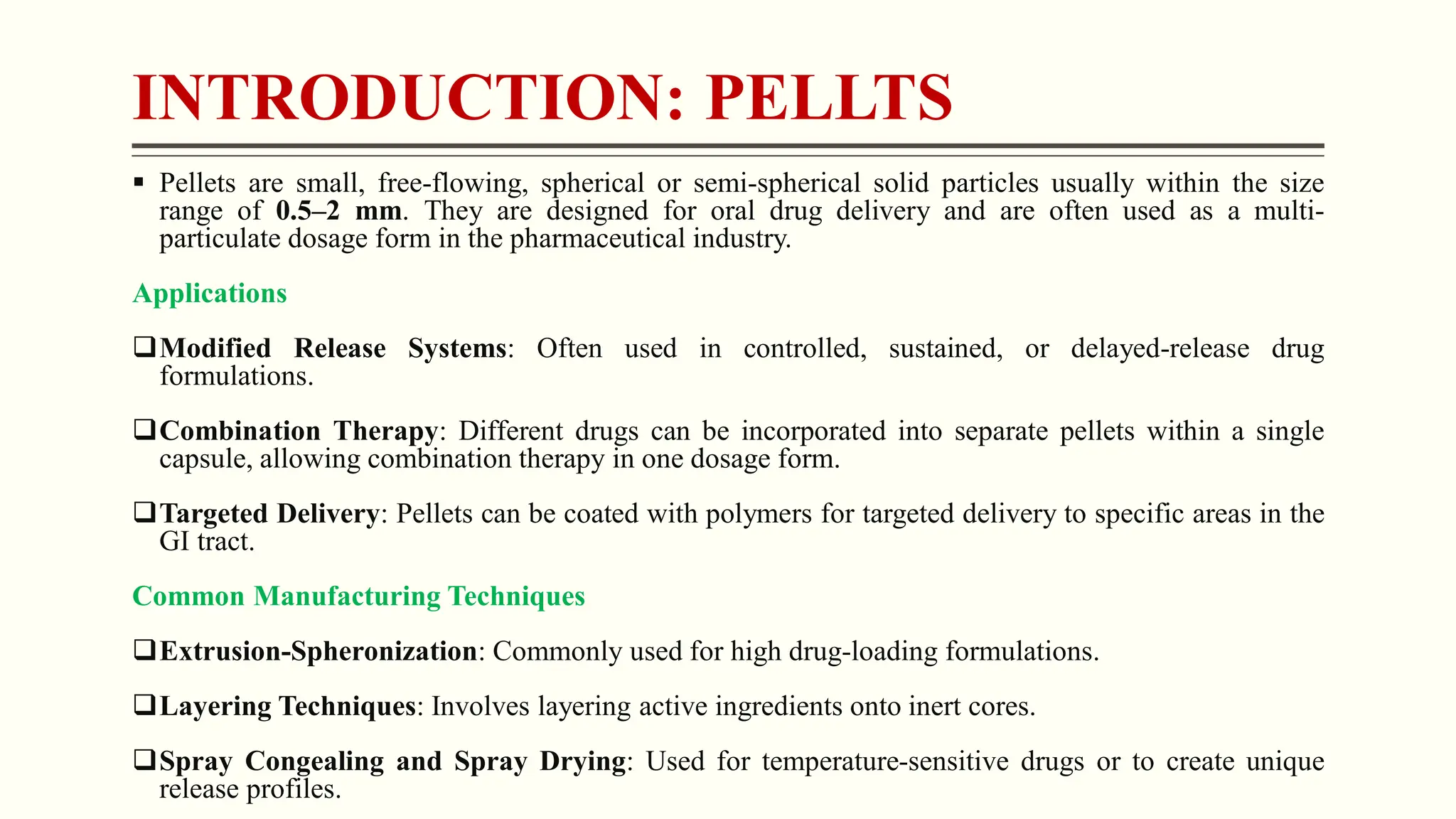PELLETS - BASIC AND COMPOSITION UNIT DOSAGE FORM | PDF