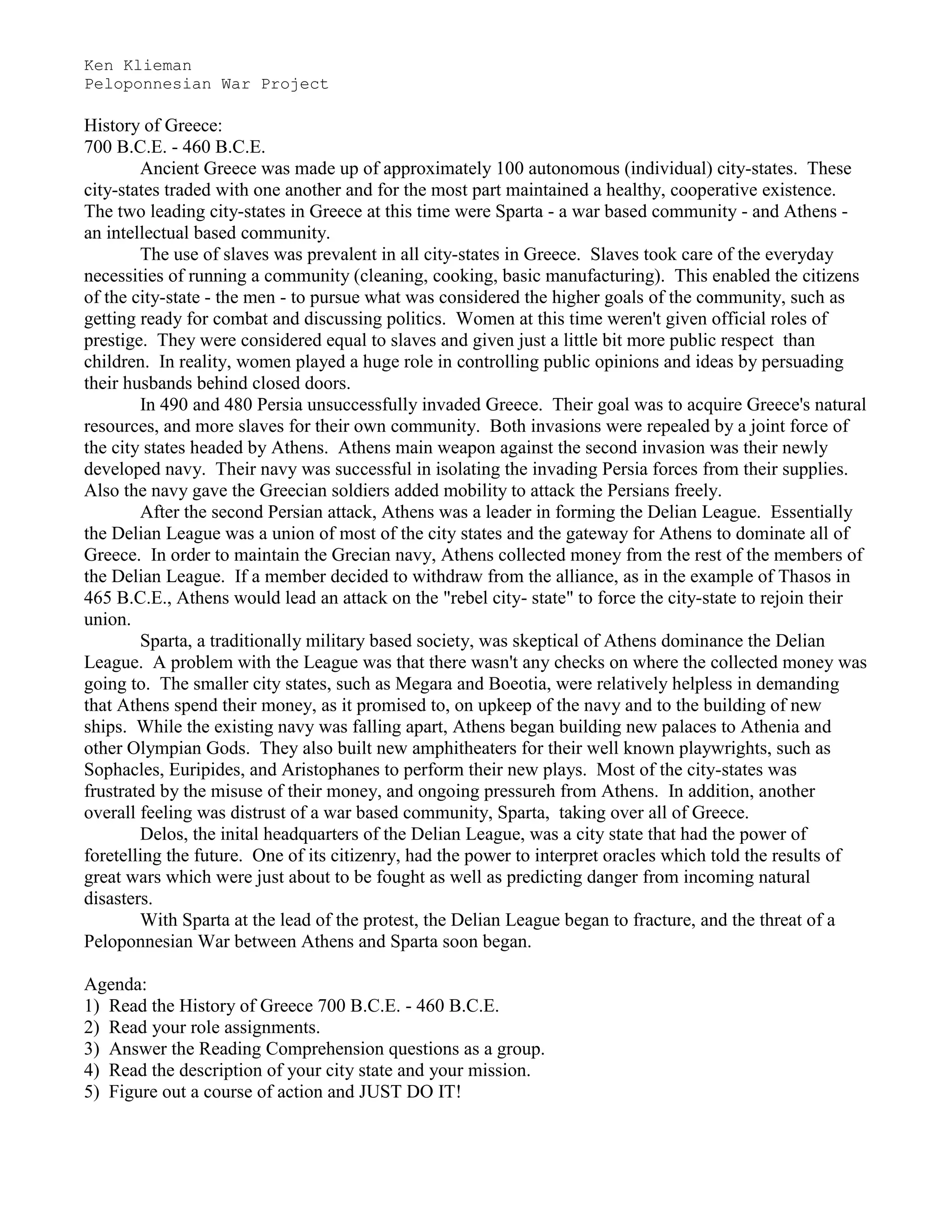 Peloponnesian war project | DOC