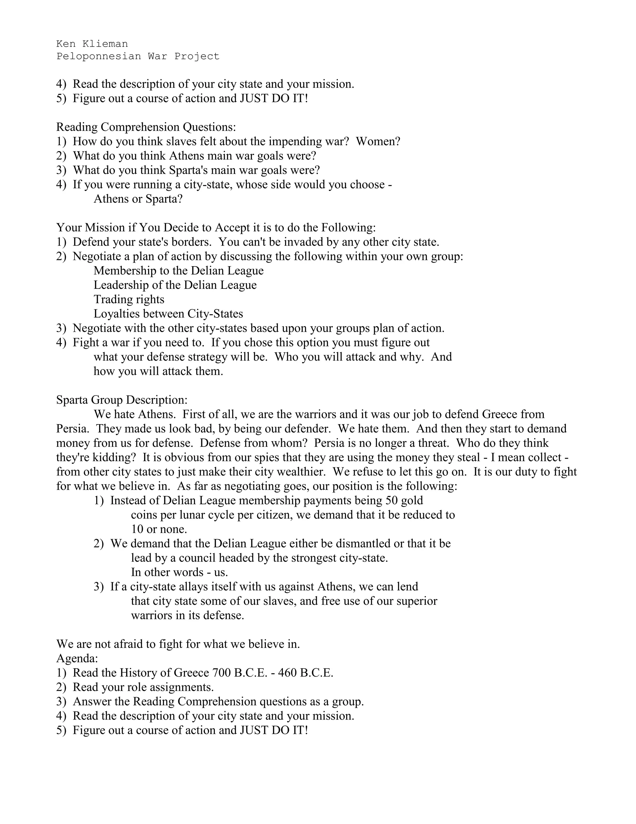 Peloponnesian war project | DOC