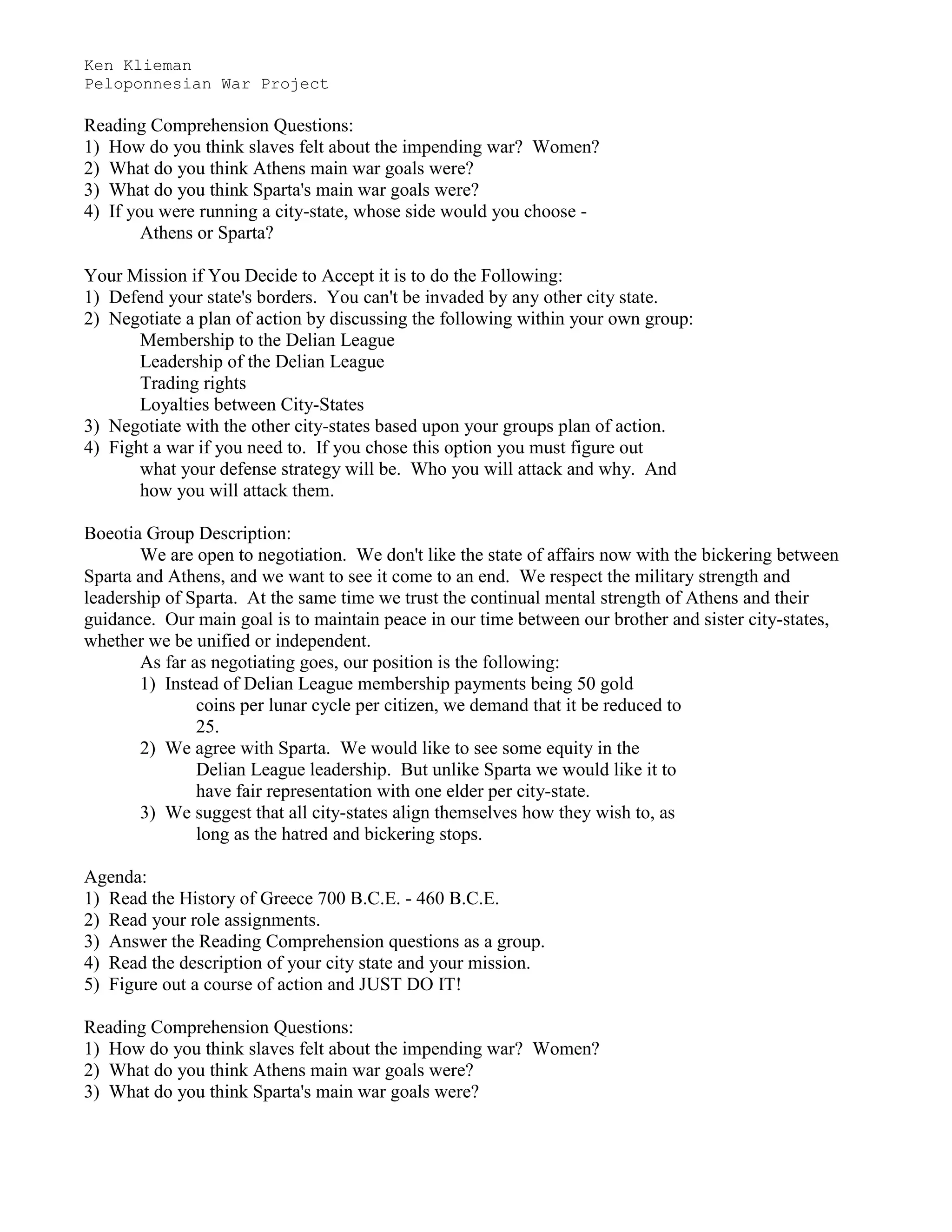 Peloponnesian war project | DOC