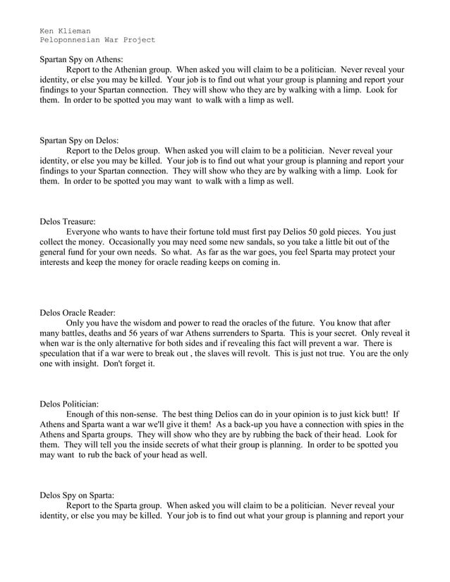 Peloponnesian war project | DOC