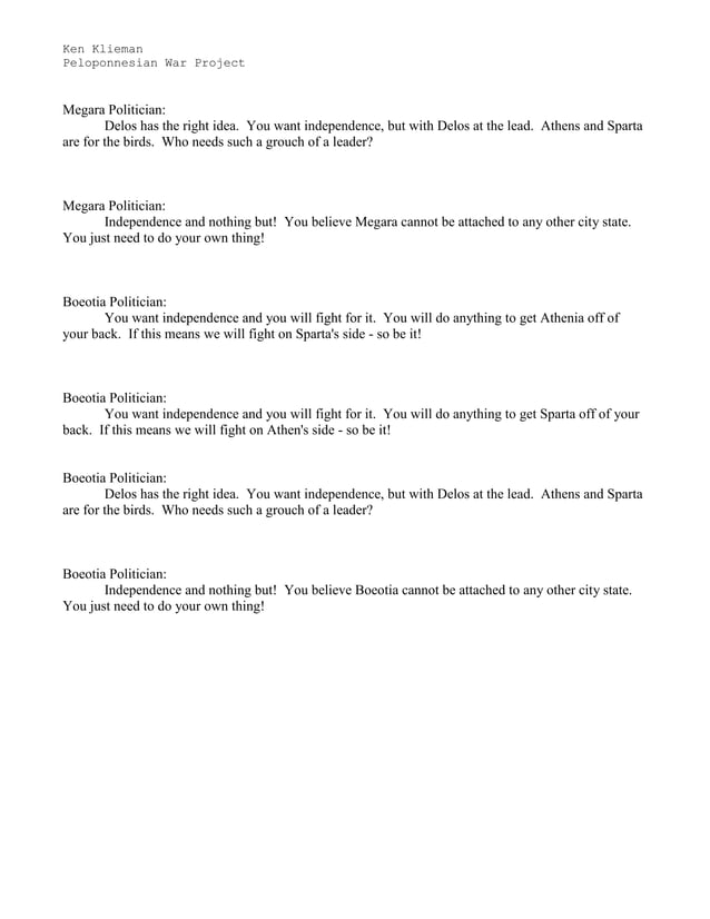 Peloponnesian war project | DOC