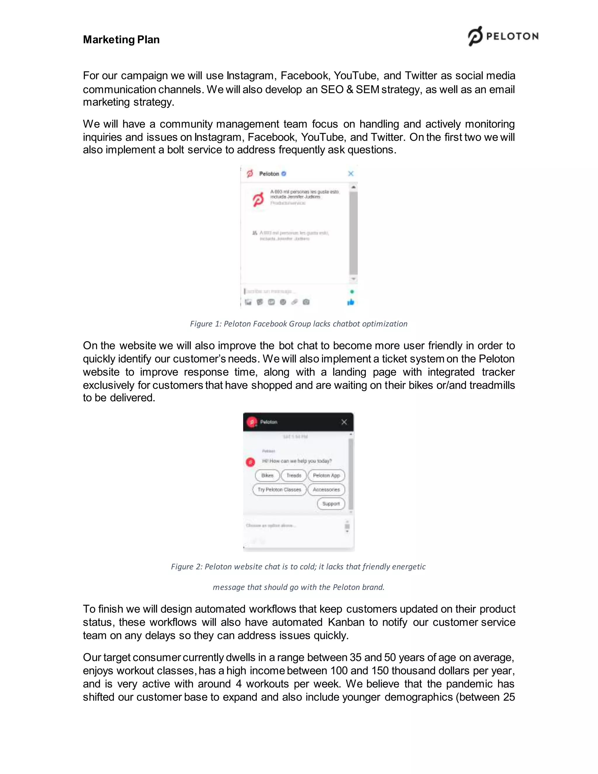 Peloton marketing plan ricardo puyana | DOCX