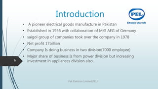 Complete information abount Pak Elekron Limited (PEL ) | PPTX