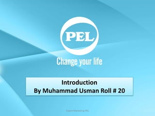 PEL Export Marketing Plan | PPTX
