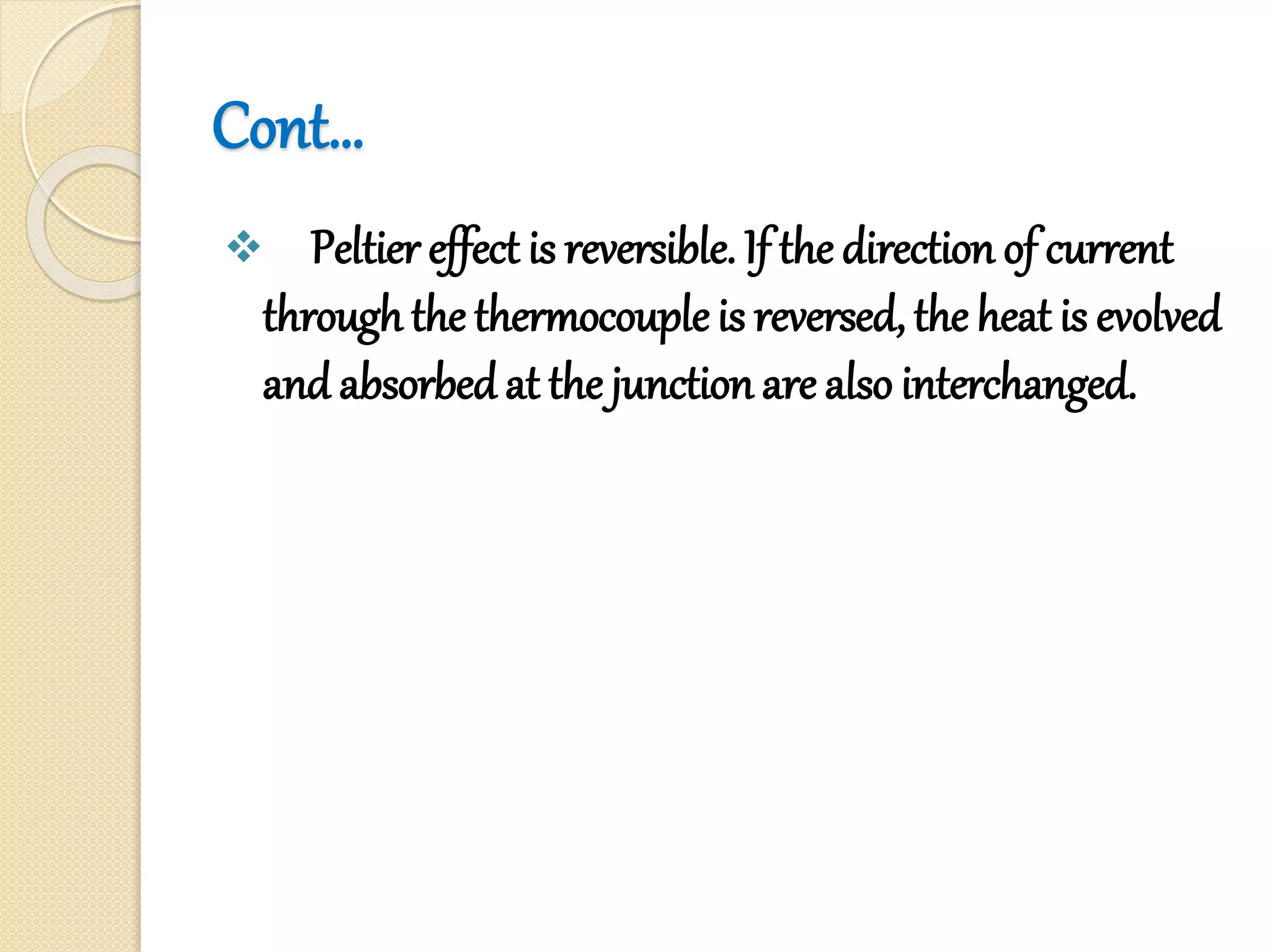 Peltier’s effect | PPTX