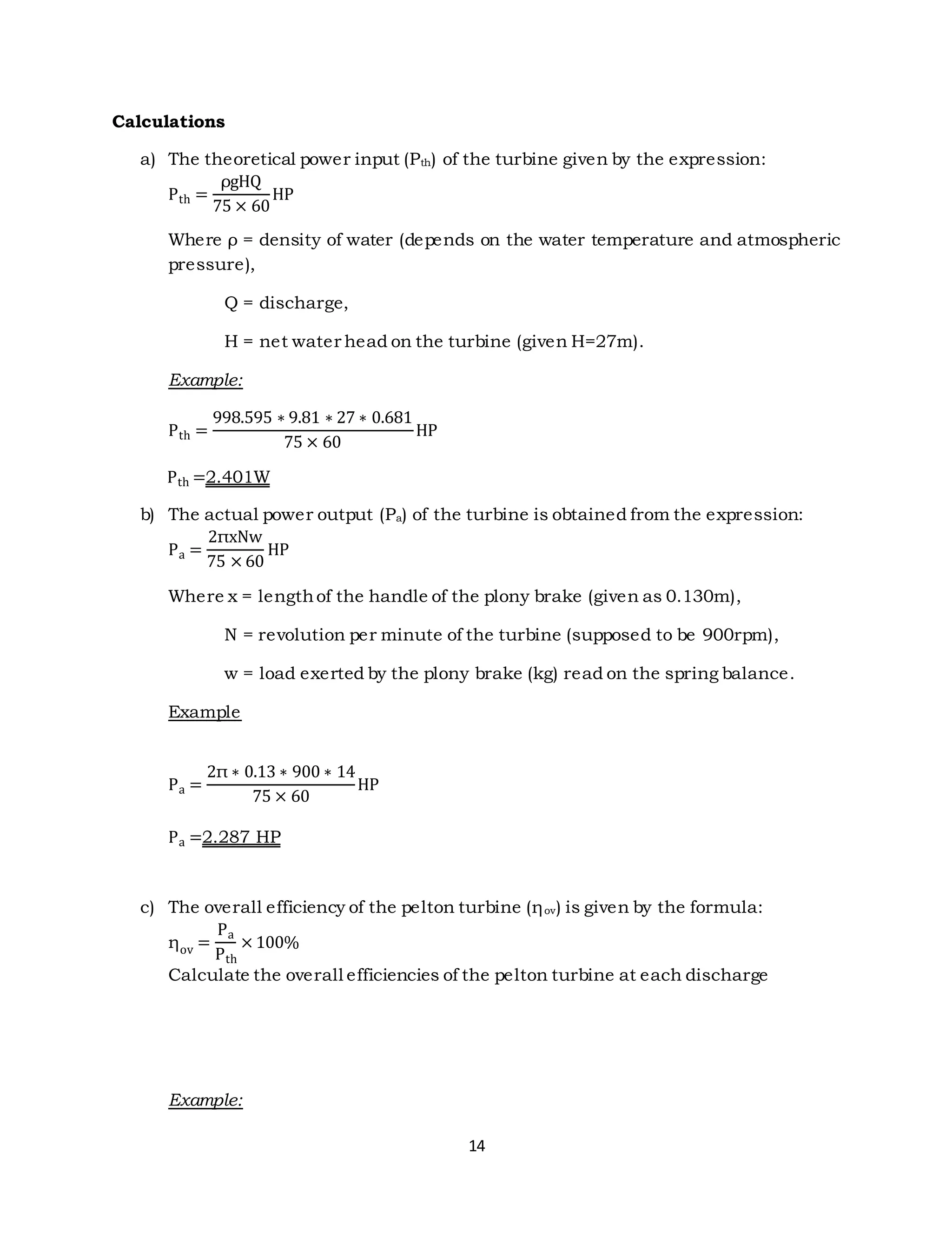 Pelton wheel experiment | DOCX
